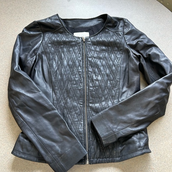 hinge | Jackets & Coats | Hinge Black Leather Jacket With Quilted ...